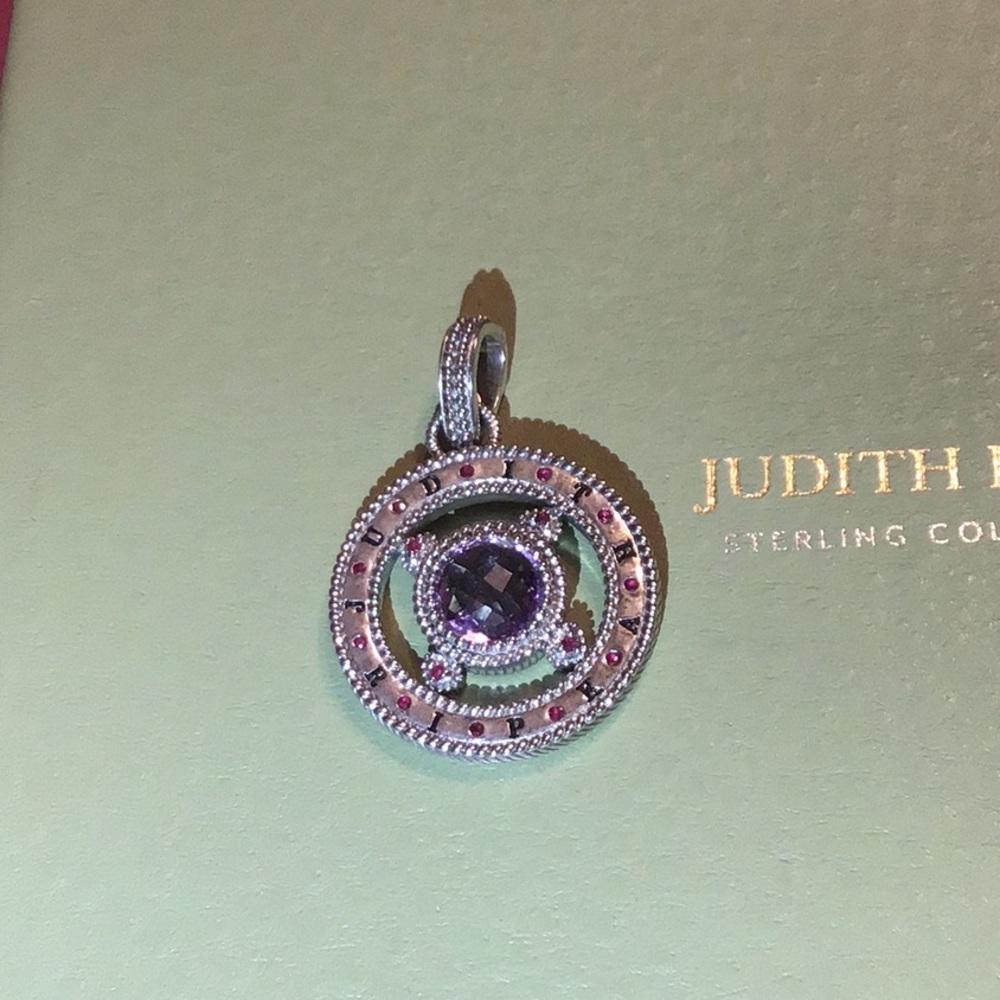 Judith Ripka Amethyst & Ruby 925 Sterling Enhancer - Gem